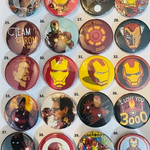 Iron Man Button Pins - Etsy