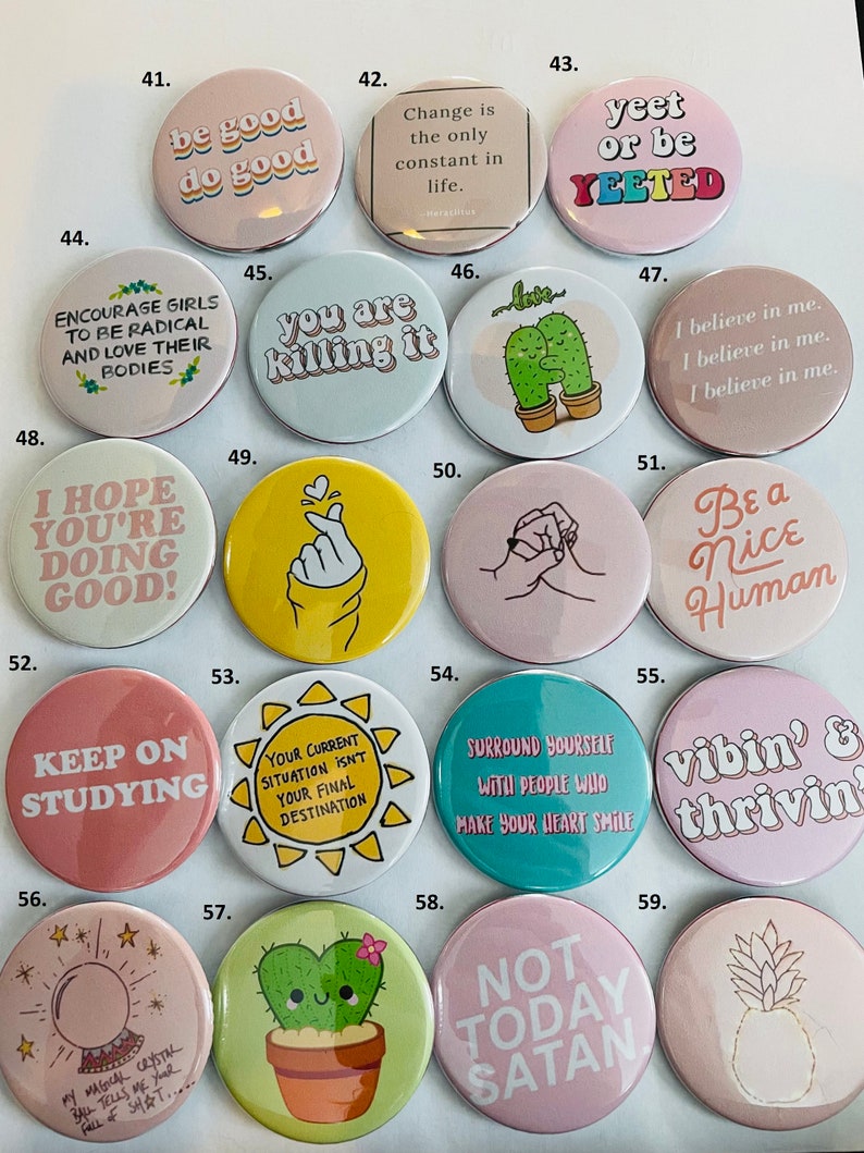 Vibrant Fun Buttons With Sayings - Etsy