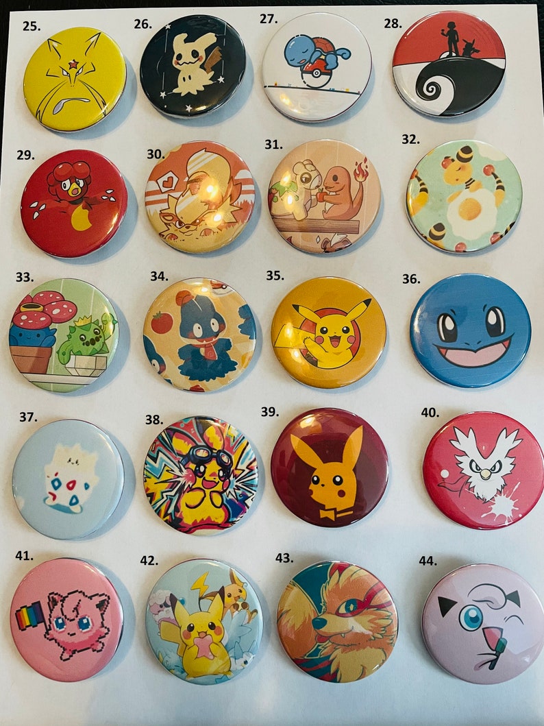 Pokémon Buttons 1 - Etsy