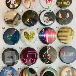Music Button Pins - Etsy