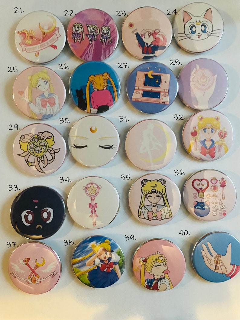 Sailor Moon Button Pins - Etsy