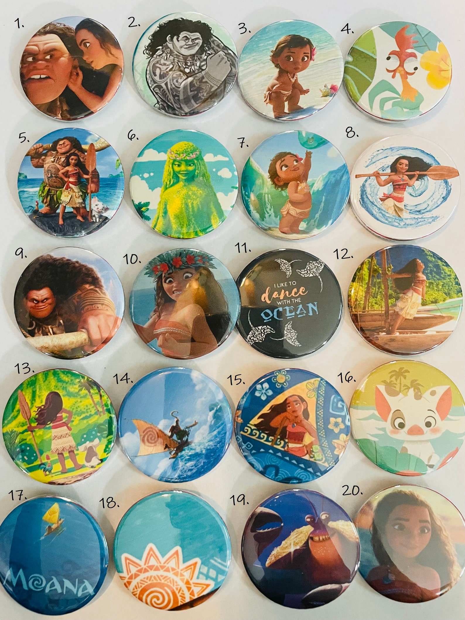 Moana Button Pins - Etsy