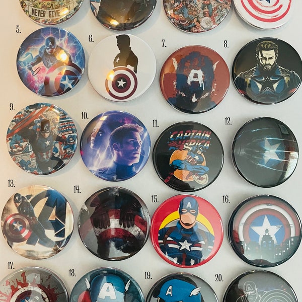 Captain America Button - Etsy