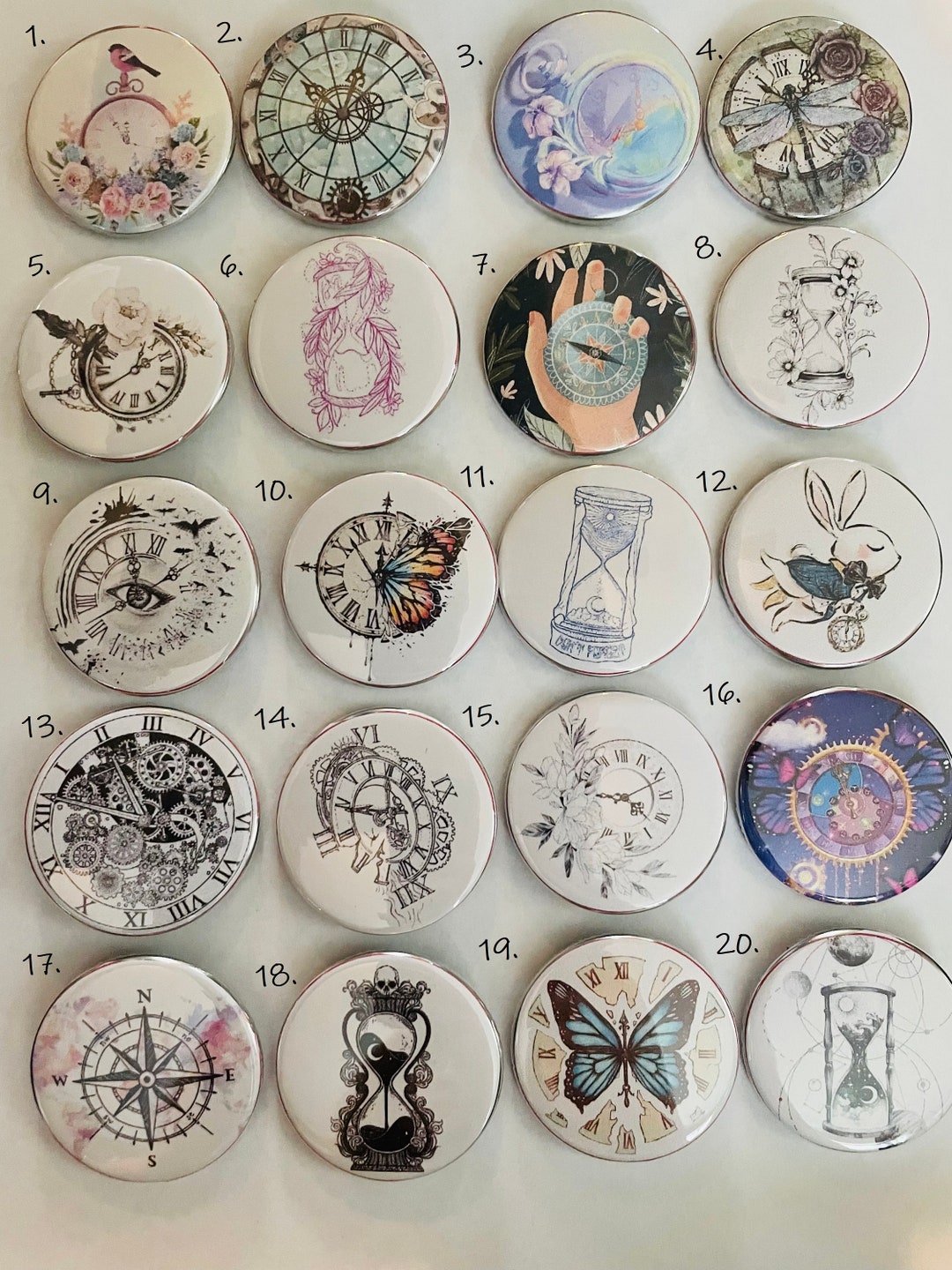 Time Button Pins - Etsy