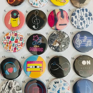 Music Button Pins - Etsy