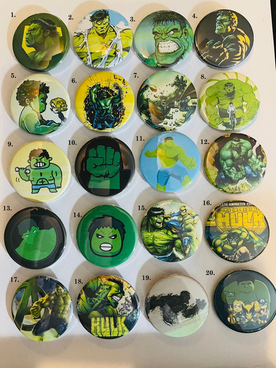 Hulk Button Pins - Etsy