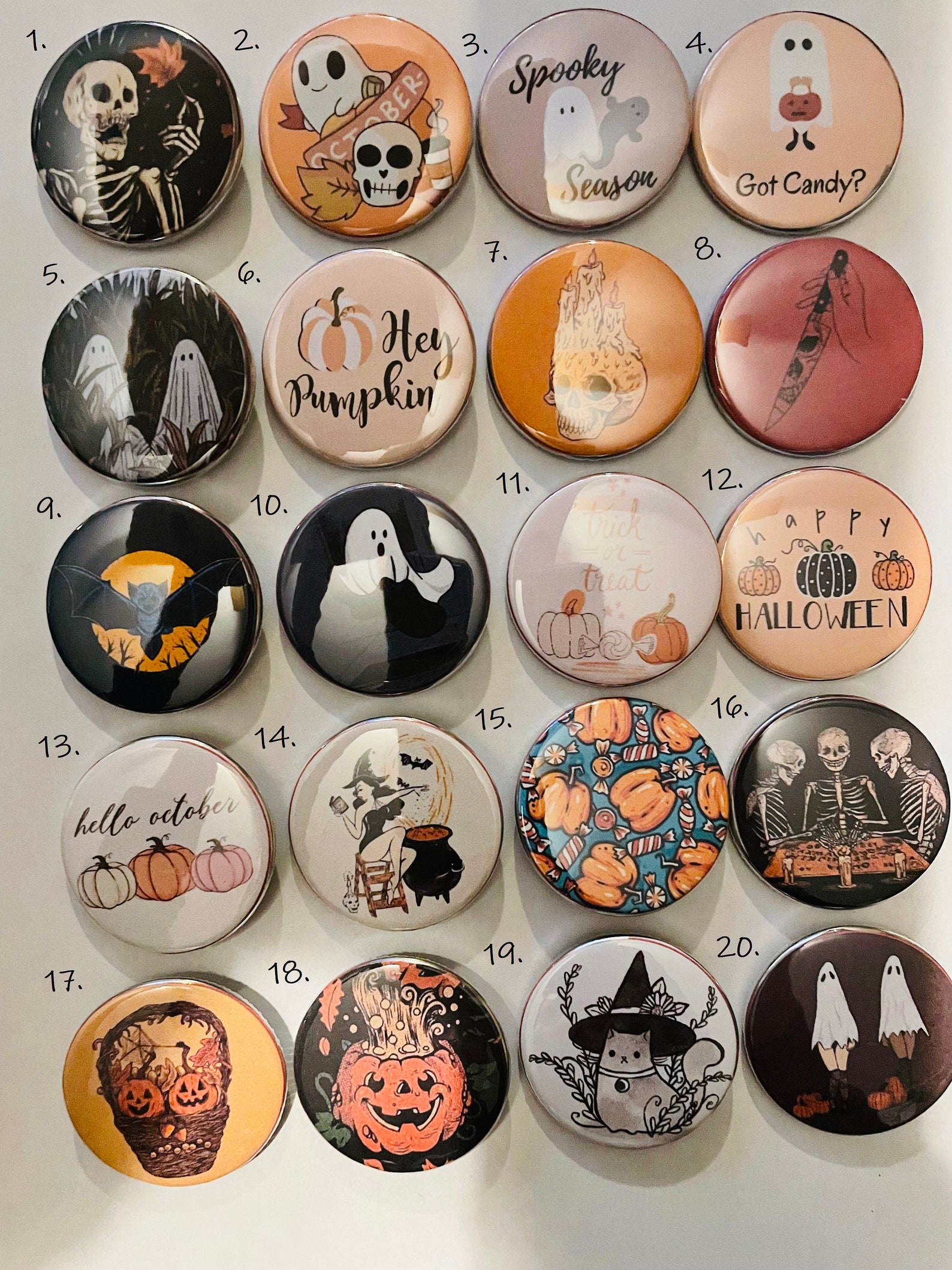Halloween / Spooky Button Pins - Etsy