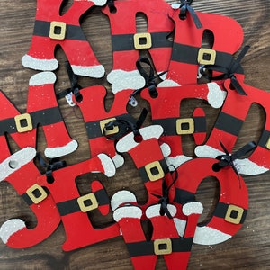 Initial Santa Ornaments, Christmas Ornaments, Letter Ornaments ...