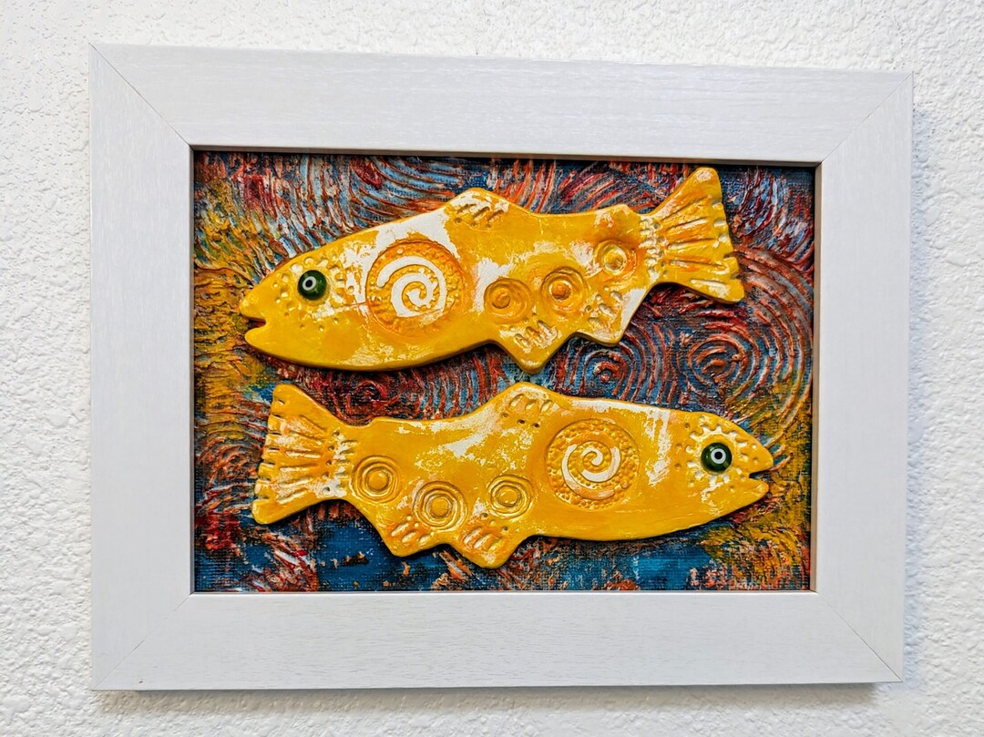 Fun Fiesta Fish W/green Eyes 8.5x6.5x.5 Framed - Etsy