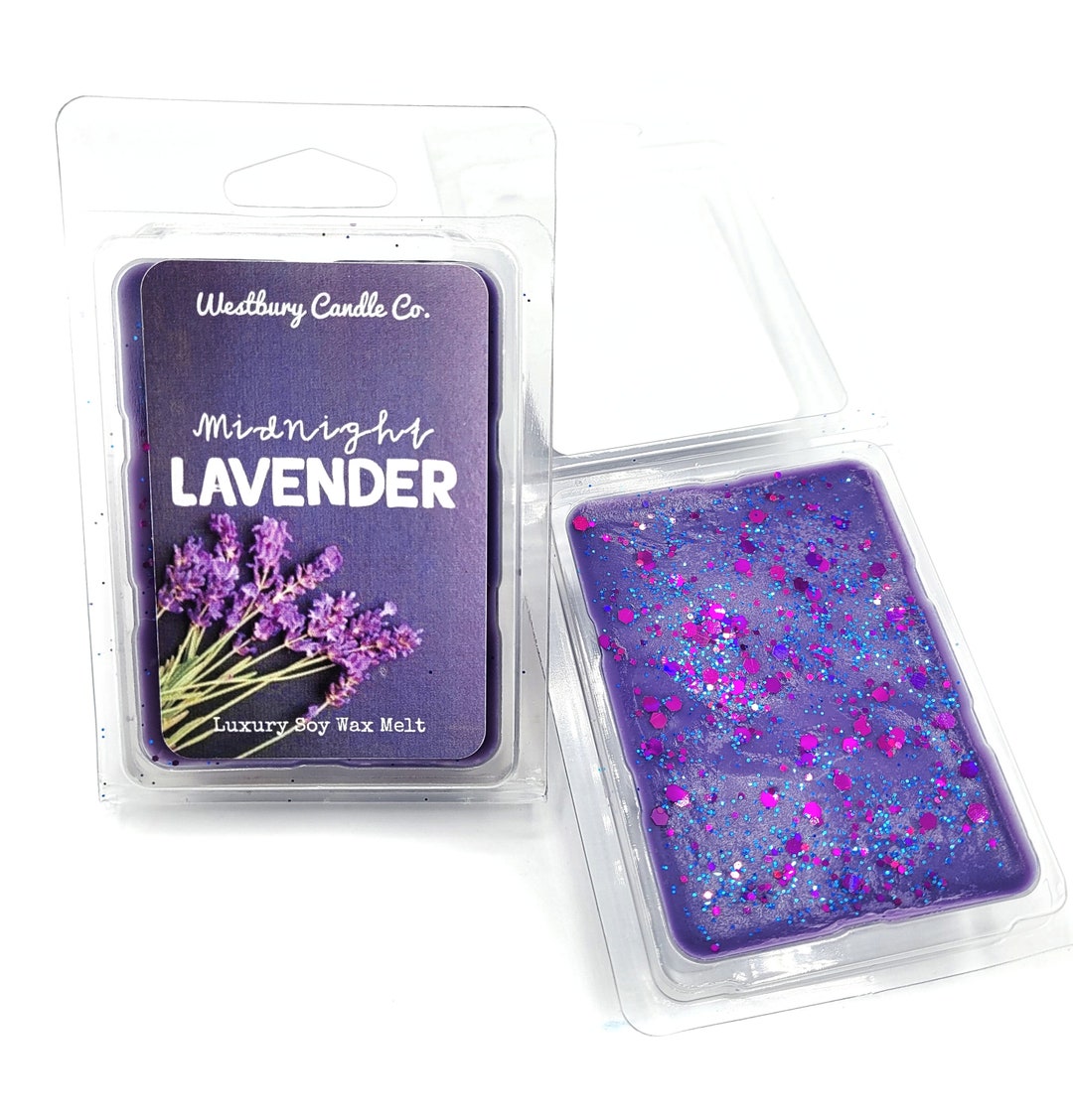 Midnight Lavender Wax Melt Black Amber Lavender Wax Melts Wax Warmers Relaxation Natural Soy Soy