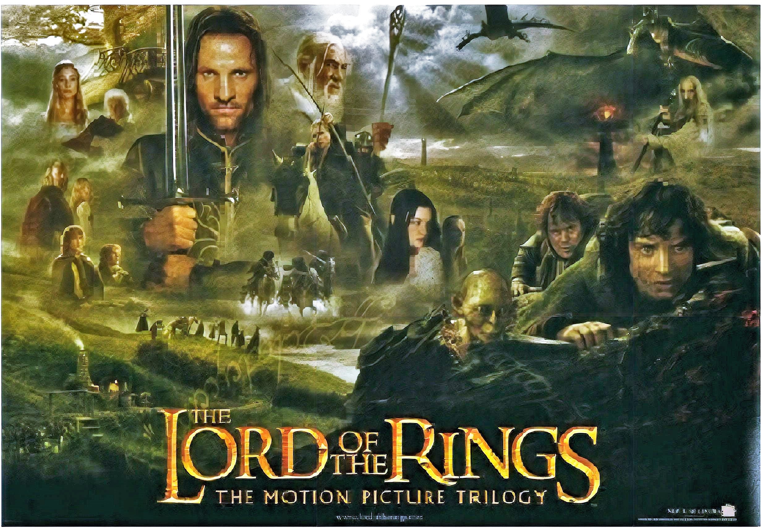5 Movie POSTERS LORD of the RINGS Original 2001-2002 Lotr 4 13x20 ...