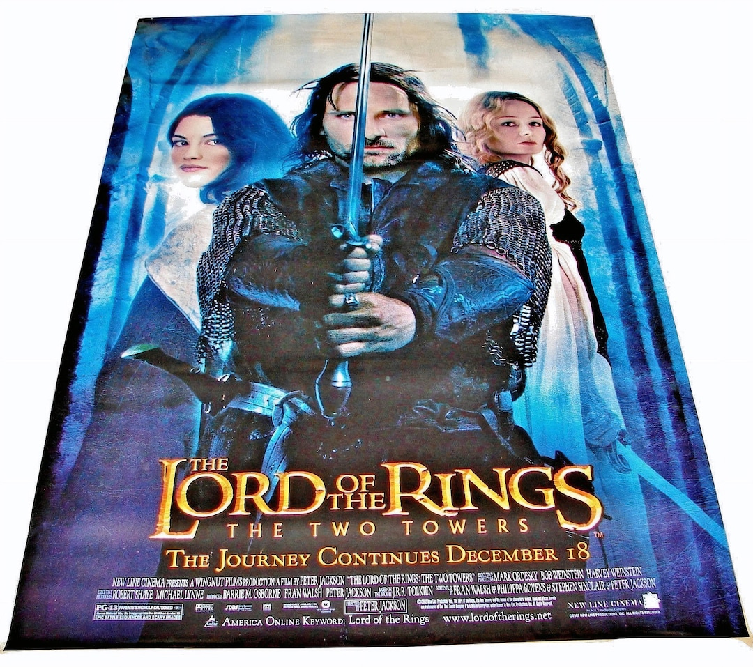 2002 LORD of the RINGS: the Two Towers Original Backlit Movie DS Double ...