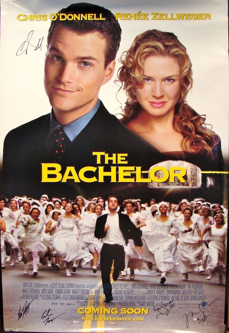 1999 THE BACHELOR Movie Poster 27x40 SIGNED Chris O'donnell, Artie ...
