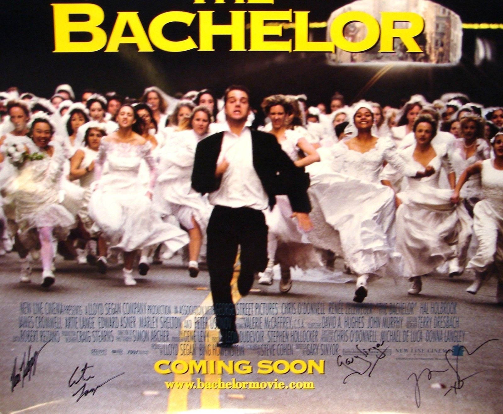 1999 THE BACHELOR Movie Poster 27x40 SIGNED Chris O'donnell, Artie ...