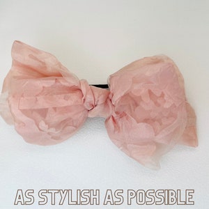 3D Large Bow Updo Bun Maker, Semi-transparent Floral Pattern Organza ...