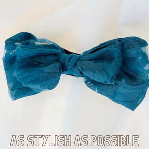 3D Large Bow Updo Bun Maker, Semi-transparent Floral Pattern Organza ...