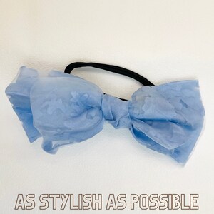 3D Large Bow Updo Bun Maker, Semi-transparent Floral Pattern Organza ...