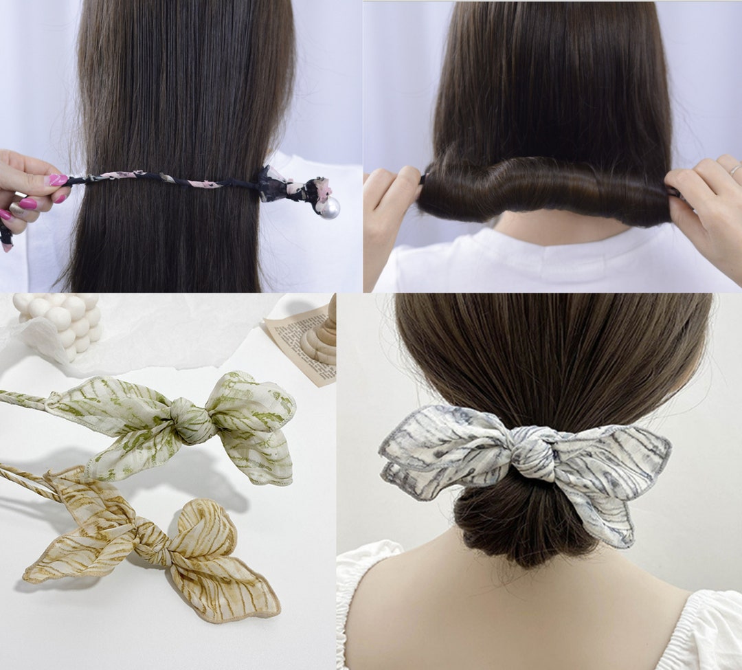 Chiffon Zebra Pattern Updo Bun Maker-korean Chignon Maker-bun Wire ...