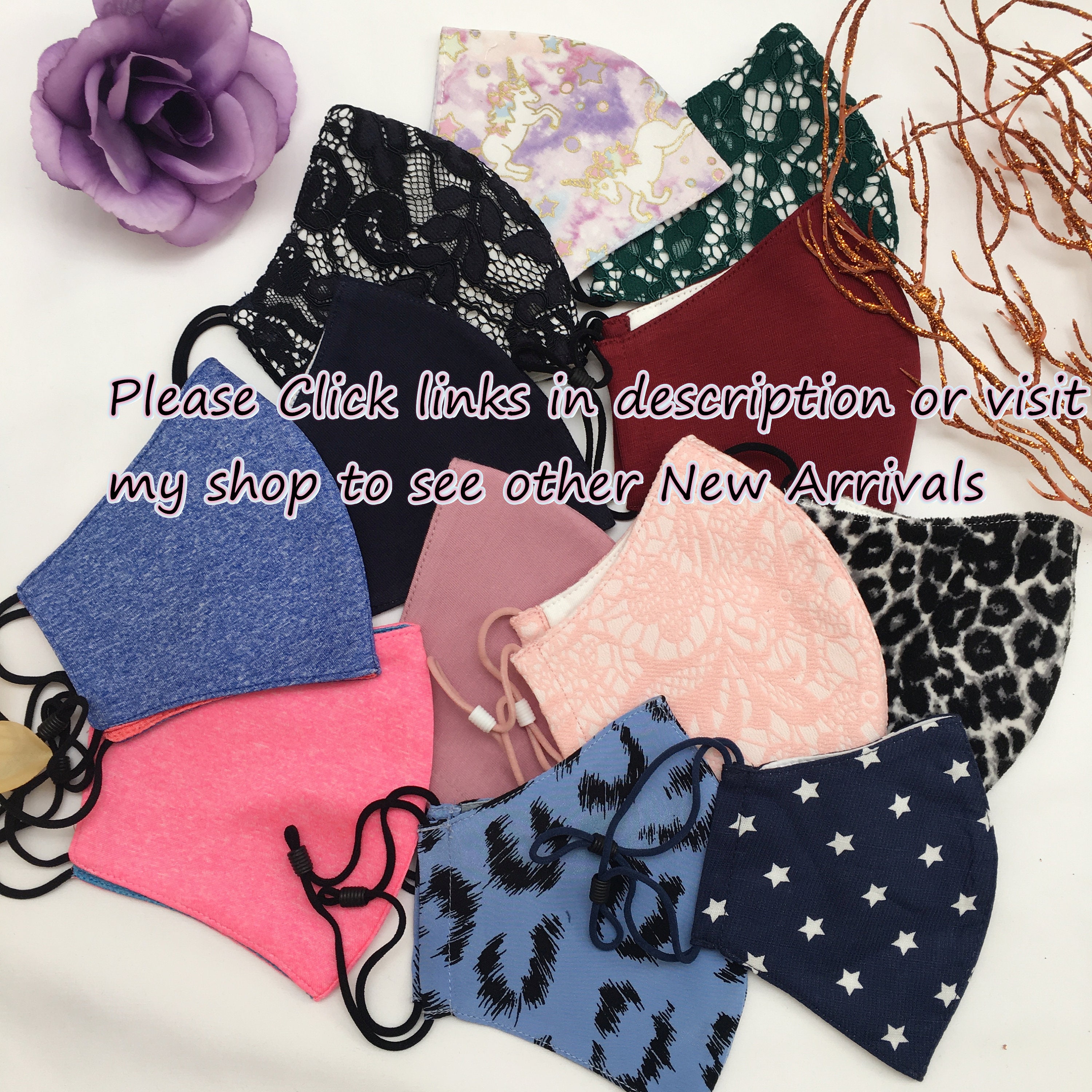 Mommy & Me Lace Embossed Face Maskorganic Cotton Liningbig - Etsy