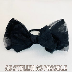 3D Large Bow Updo Bun Maker, Semi-transparent Floral Pattern Organza ...