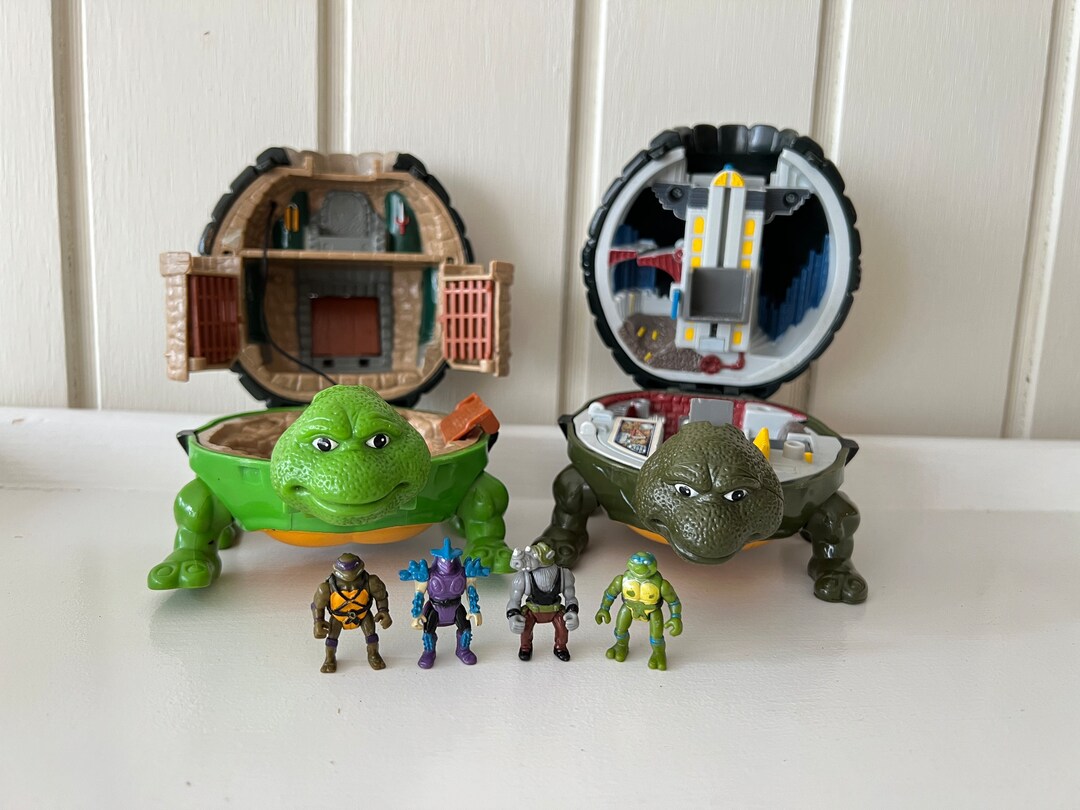 TMNT Mini Mutants Playsets Lot of 2 Compacts Kowabunga Playmates Mirage ...