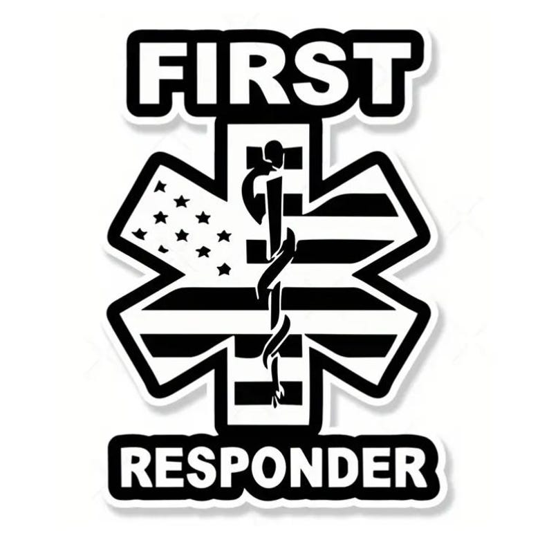 LARGE First Responder Decal Sticker - EMT Emsa Firefighter Police ...