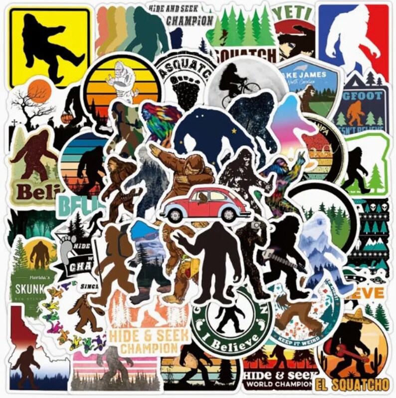 Bigfoot Sasquatch Sticker Pack 50 Ct. - Etsy