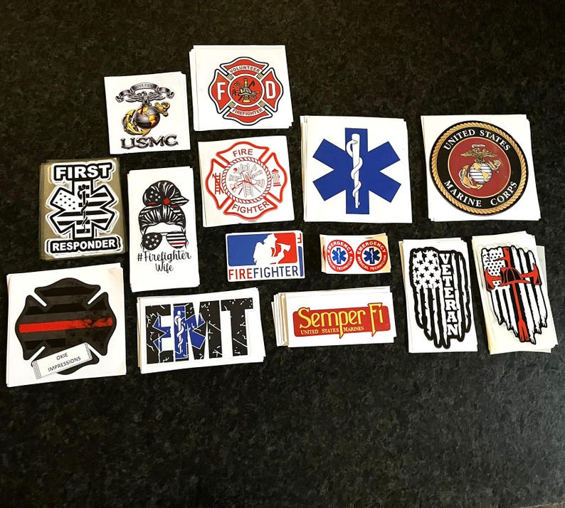 LARGE Firefighter Cross Red Line Decal Sticker FREE Shipping - Etsy