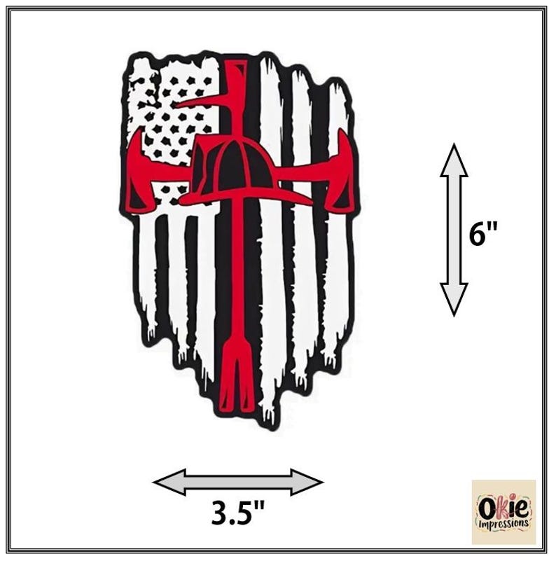 LARGE Firefighter Cross Red Line Decal Sticker FREE Shipping - Etsy