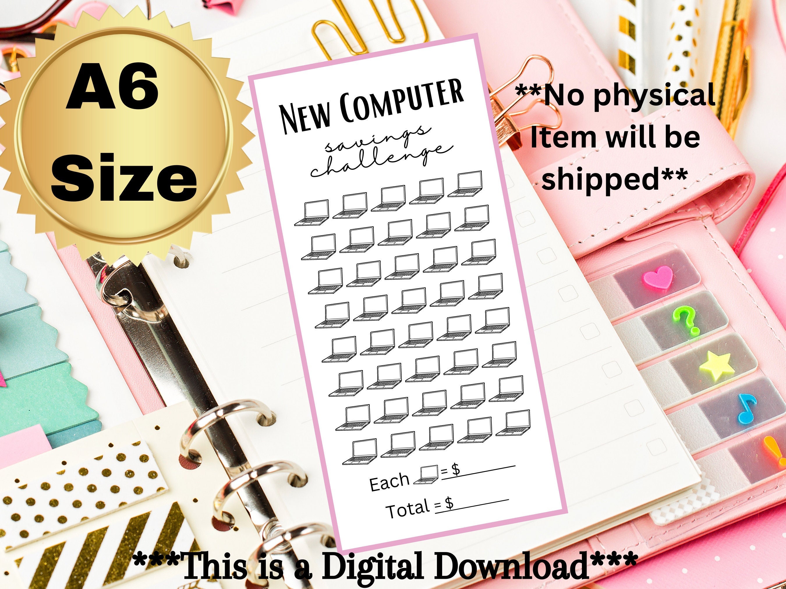 A6 Size / New Computer Savings Tracker / Printable Vertical - Etsy