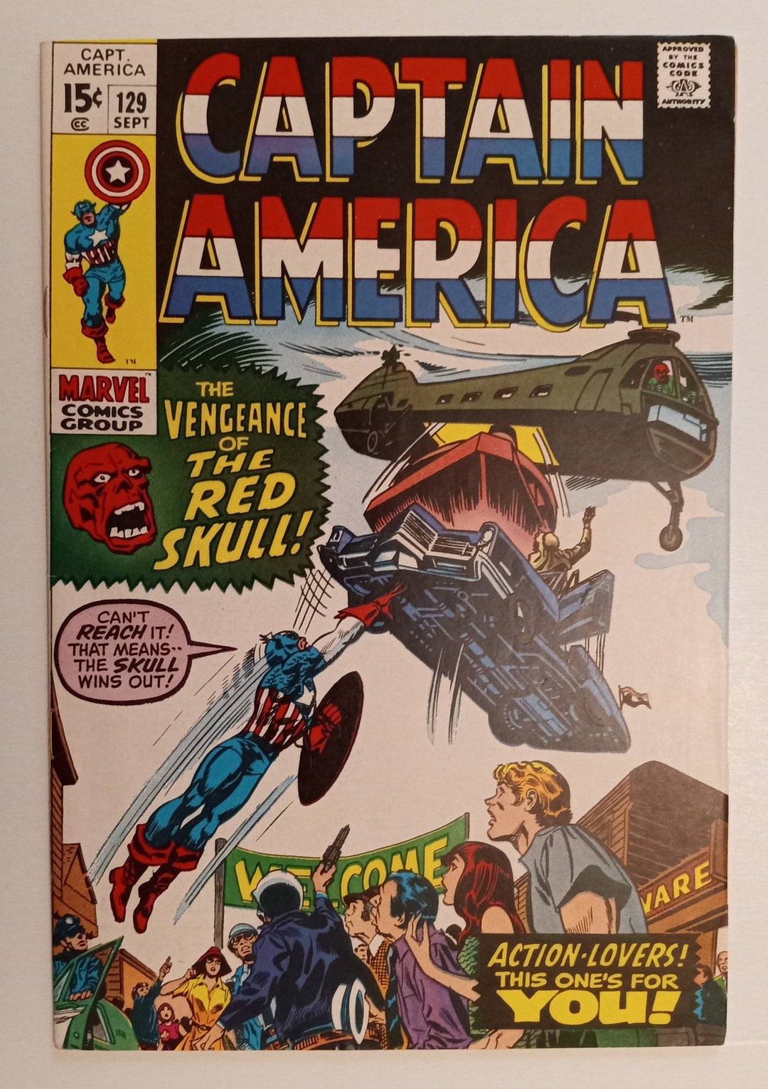 Captain America #129 : Bronze Age Comics / Grade Range - 6.0 to 7.0 - Etsy