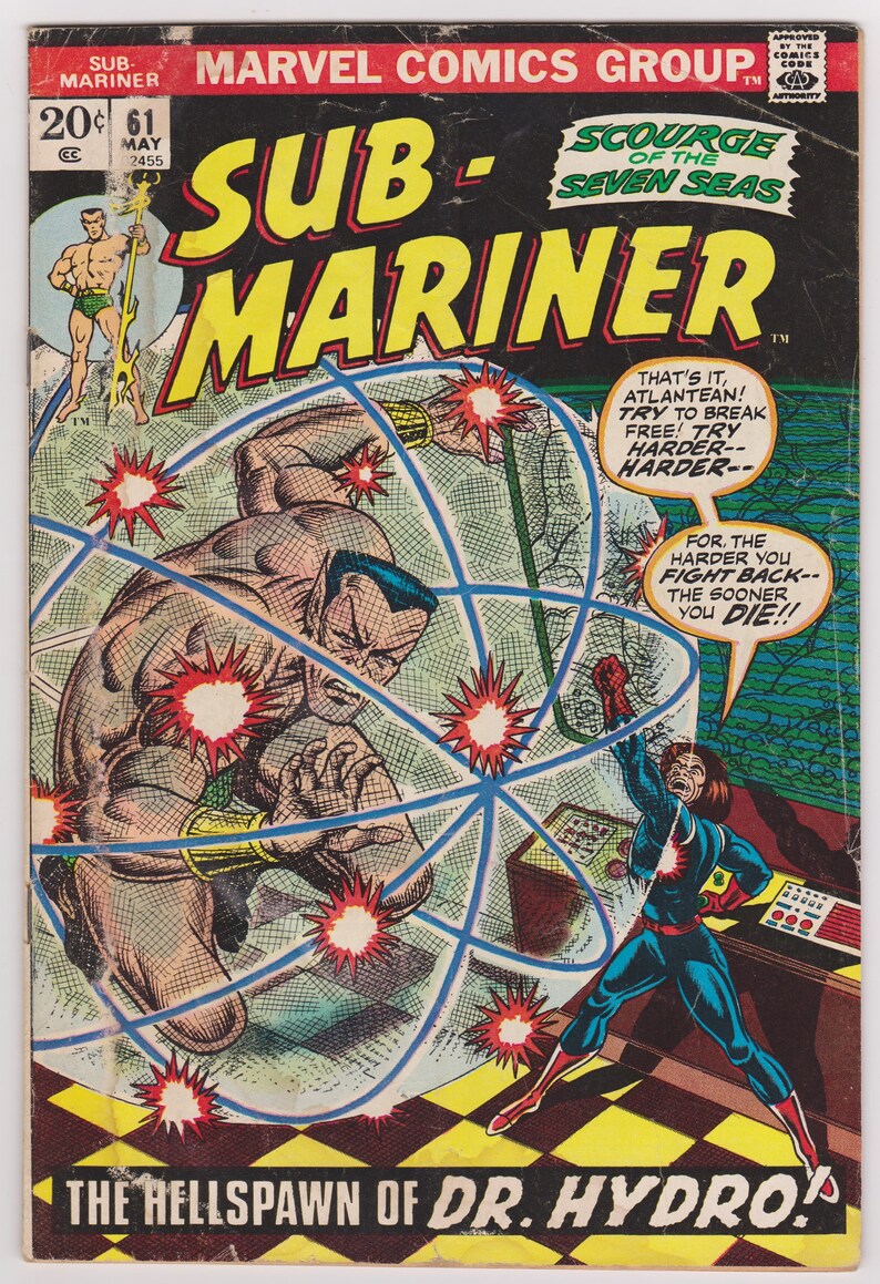 The Sub-mariner #61 : Bronze Age Comics / Grade Range - 3.5 - Etsy