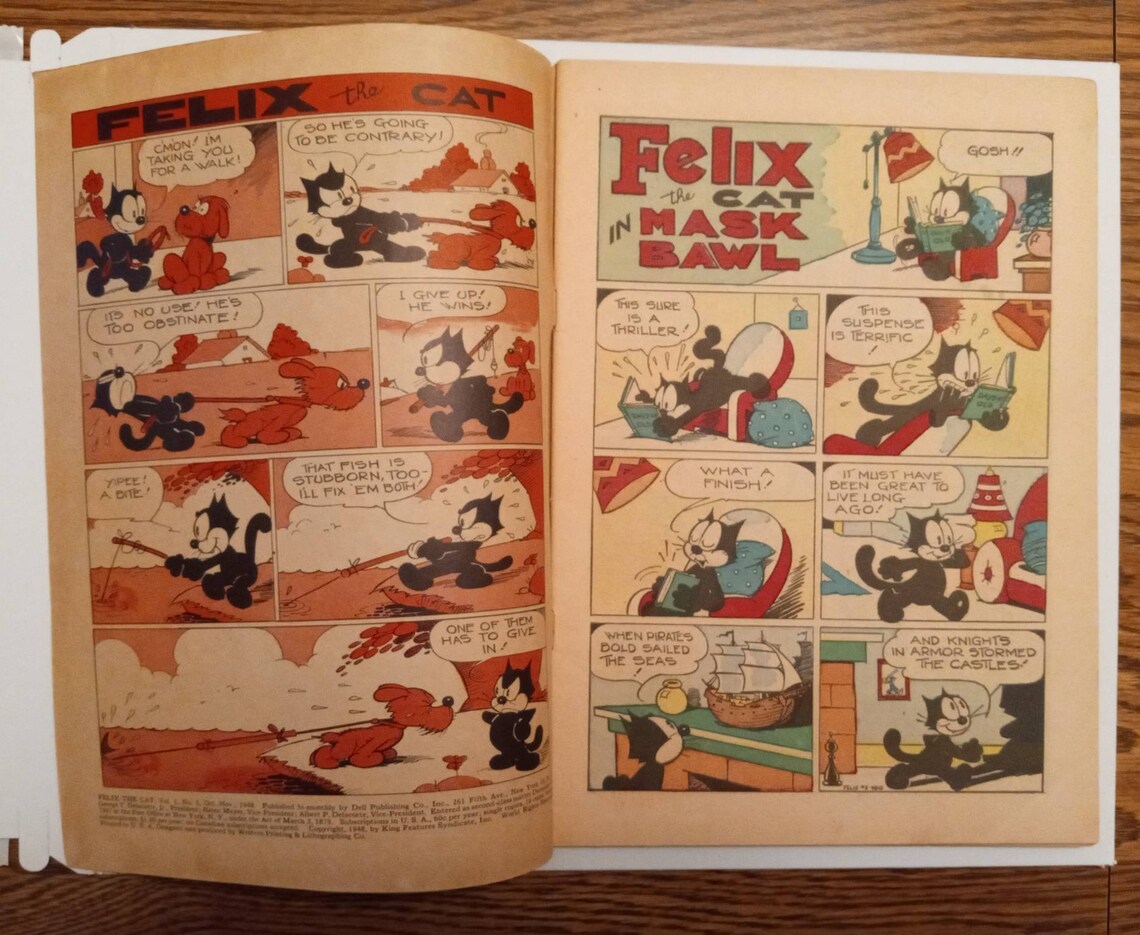 Felix the Cat 5 : G.A. Comics 74 Year Old Comic Book / - Etsy