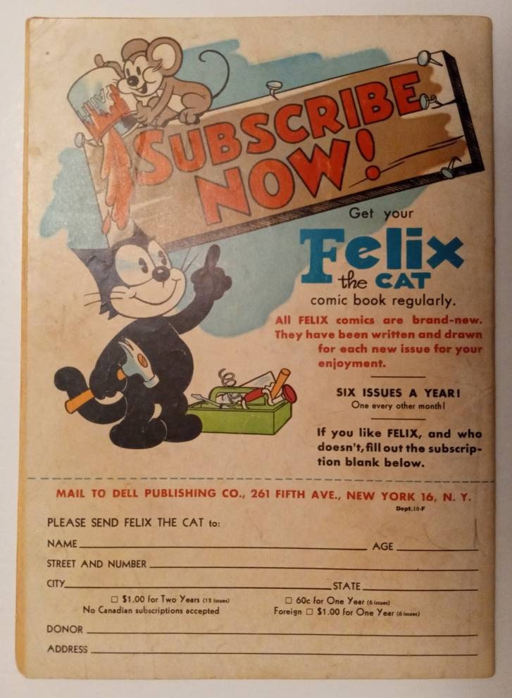 Felix the Cat 5 : G.A. Comics 74 Year Old Comic Book / - Etsy