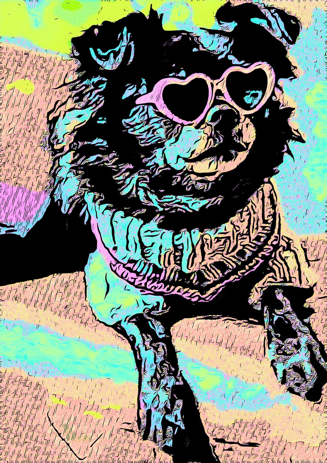 Chug Pop Art Digital Dog Portrait Custom Pet Portraits for - Etsy