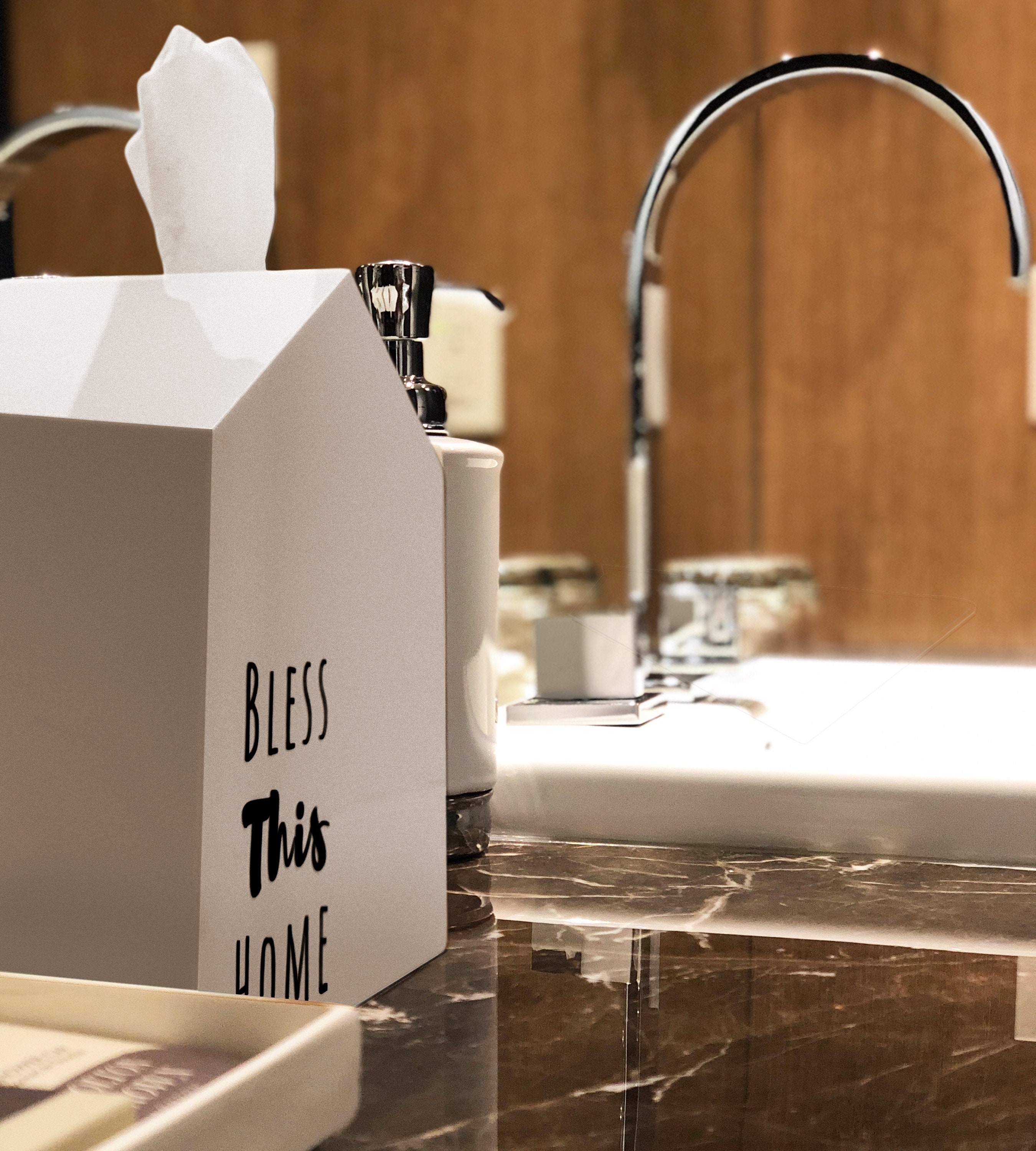 House Tissue Box Cover Bless This Home Modern Style | Etsy