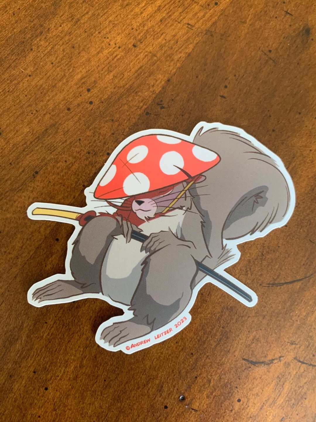 Sleepy Squirel Samurai Sticker - Cute - Animal Sticker - Laptop Decal ...