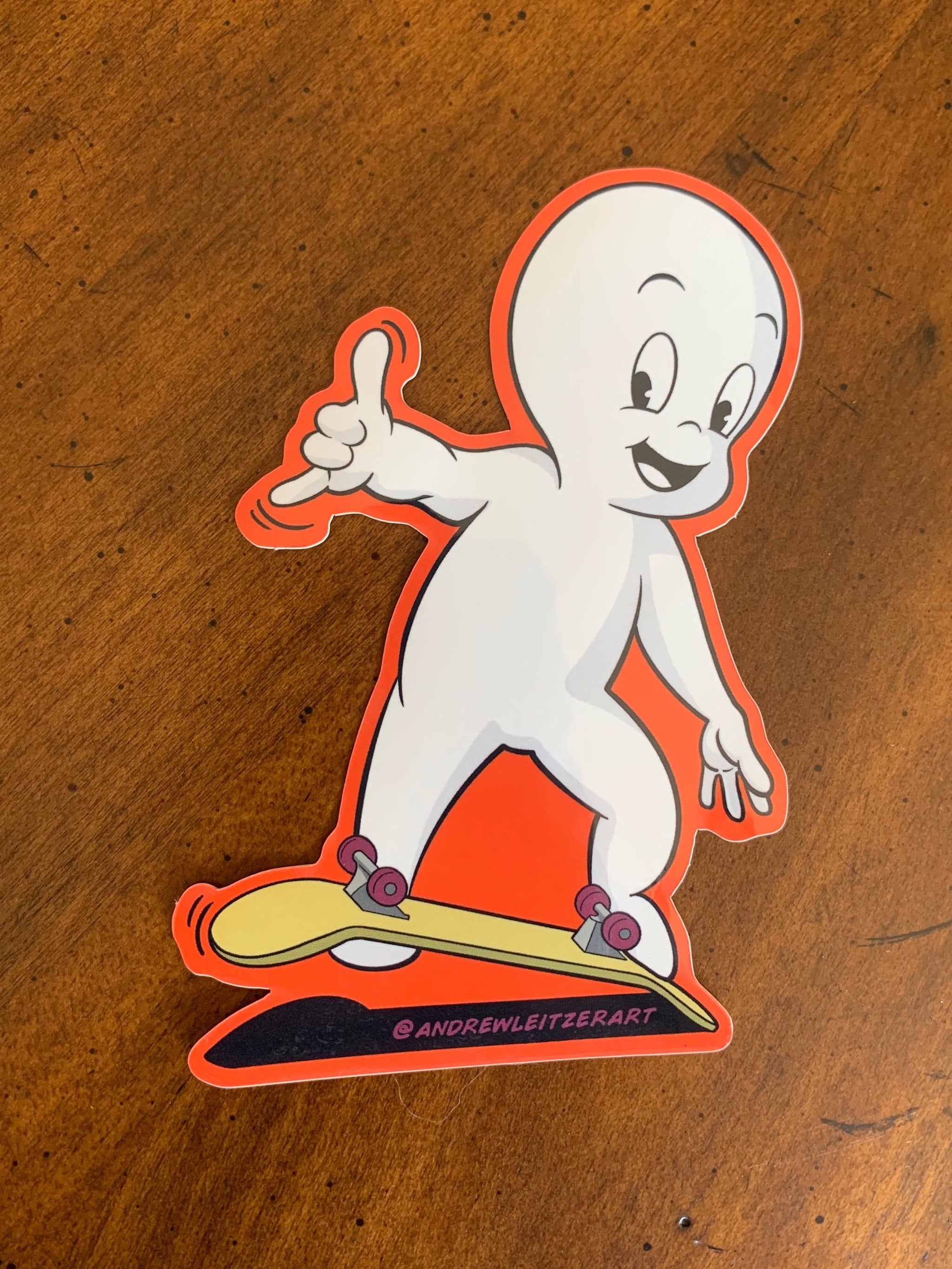 Casper Casper Sticker I Skateboard Helmet Skates I Cute Vinyl Sticker I ...