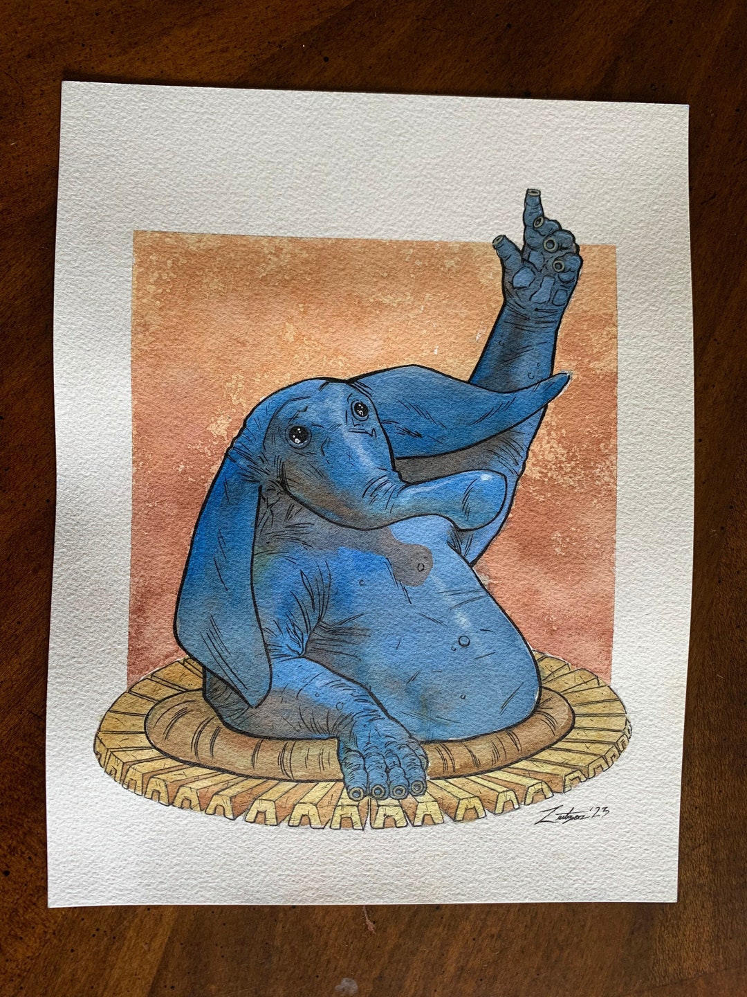 Max Rebo Original Art - Watercolor and Ink - Star Wars Wall Decor ...