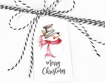 Snowman Printable Gift Tag Snowmen Santa Raggedy Annie DIY - Etsy