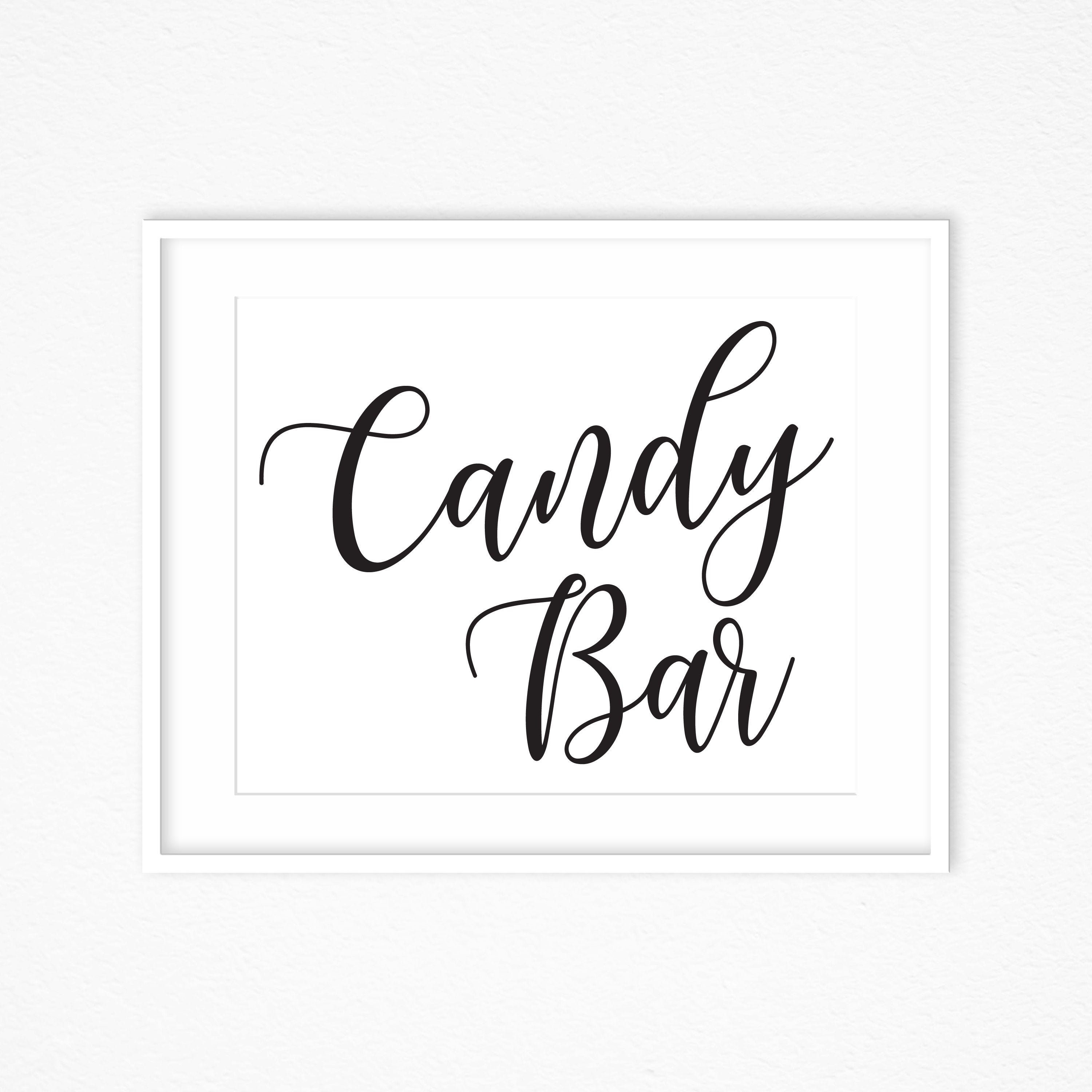 Candy Bar Wedding Sign Printable - Etsy