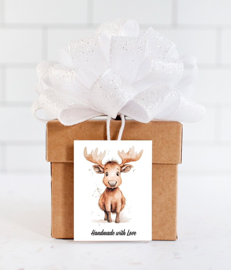 Christmas Moose Gift Tags, Printable Favor Tags (digital Download) - Etsy