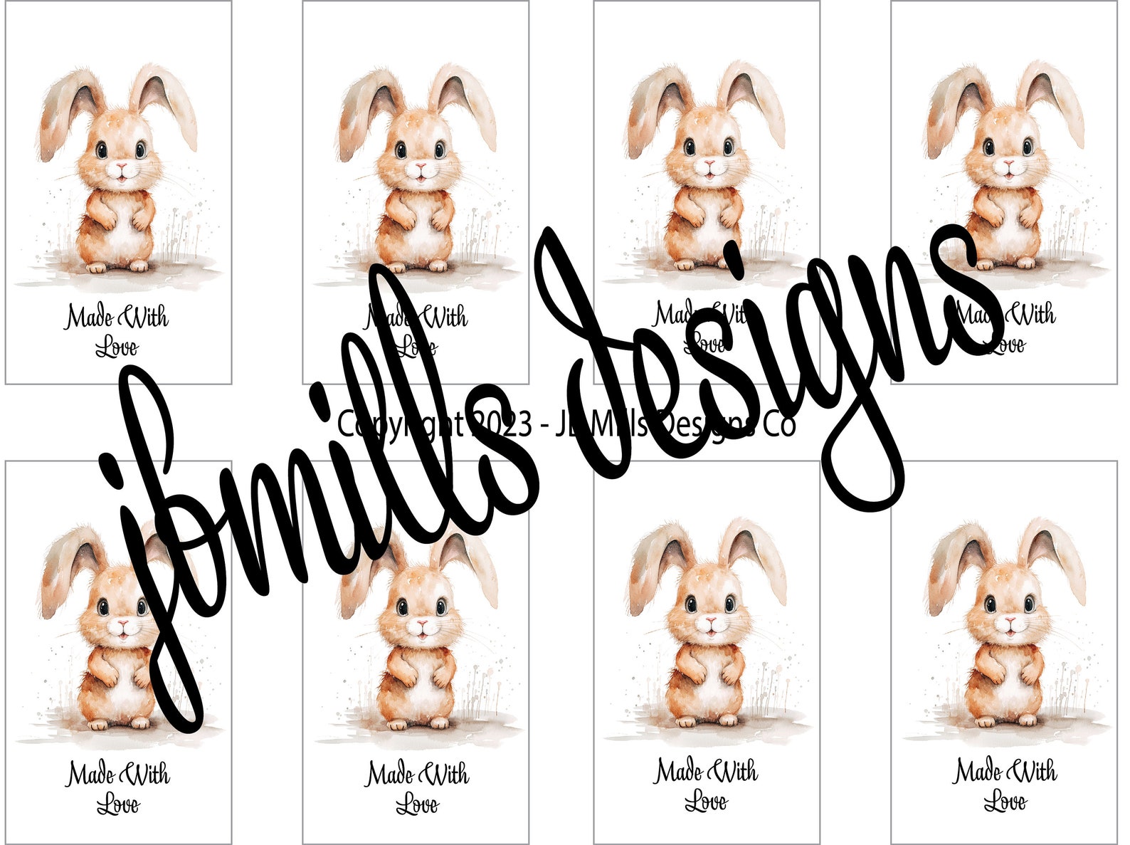Rabbit Gift Tags, Printable Christmas Favor Tags (PDF Download) - Etsy