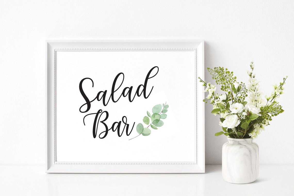 Printable Salad Bar Wedding Signs Digital Download Instant | Etsy
