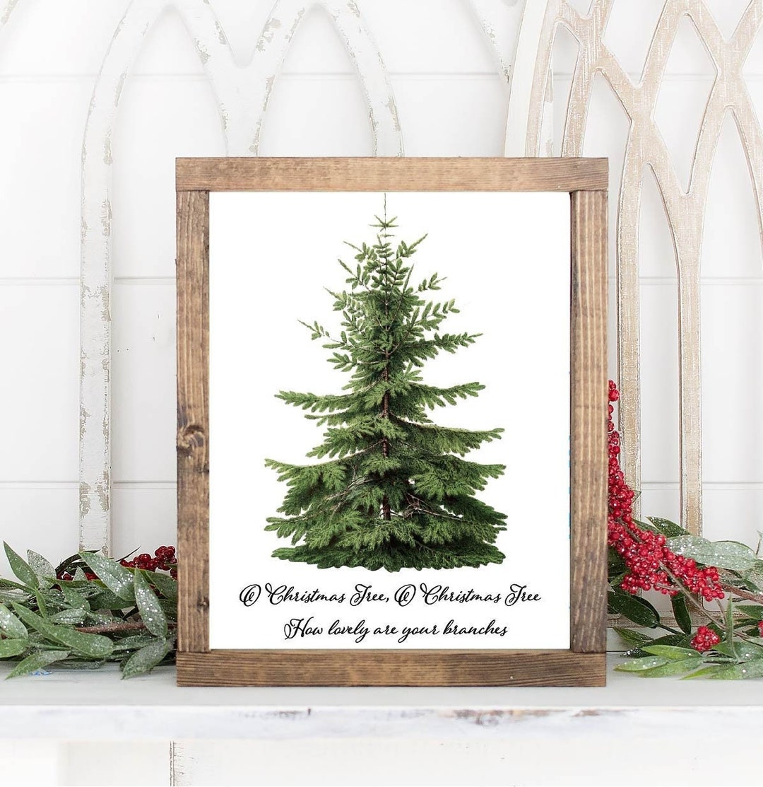 Pine Tree Christmas Print, Watercolor Botanical Art (digital Download ...