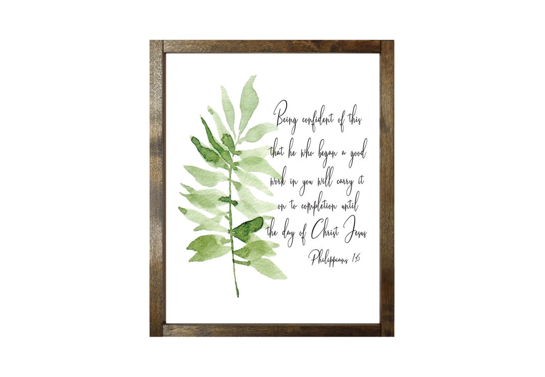 Philippians 1:6 Scripture Printable | Christian Art Printable - Etsy