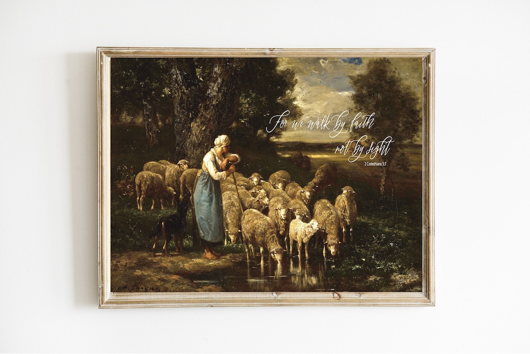 Sheep Bible Verse Farmhouse Wall Art Scripture Wall Art - Etsy