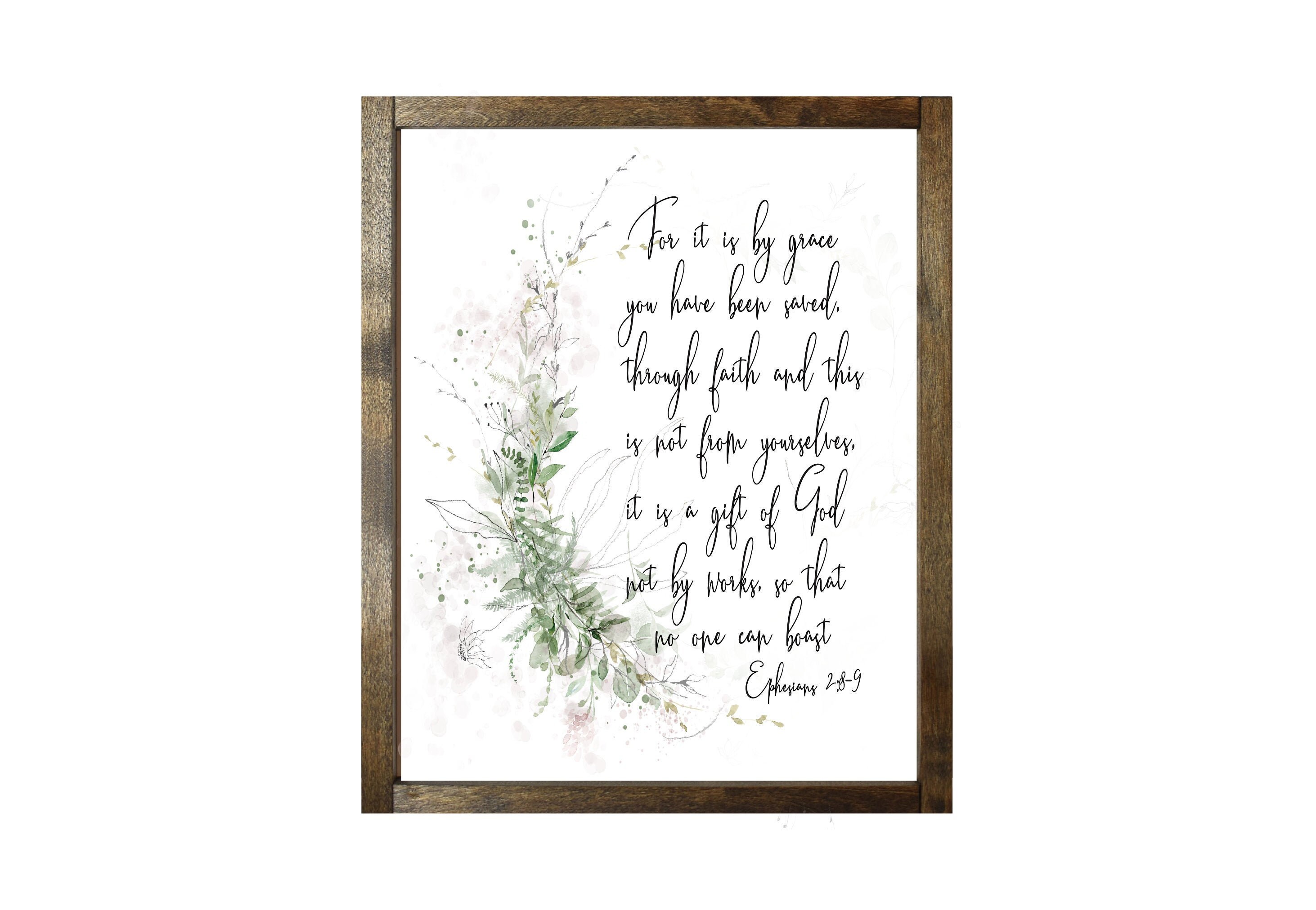 Ephesians 2:8-9 Printable Printable Scripture Wall Art - Etsy