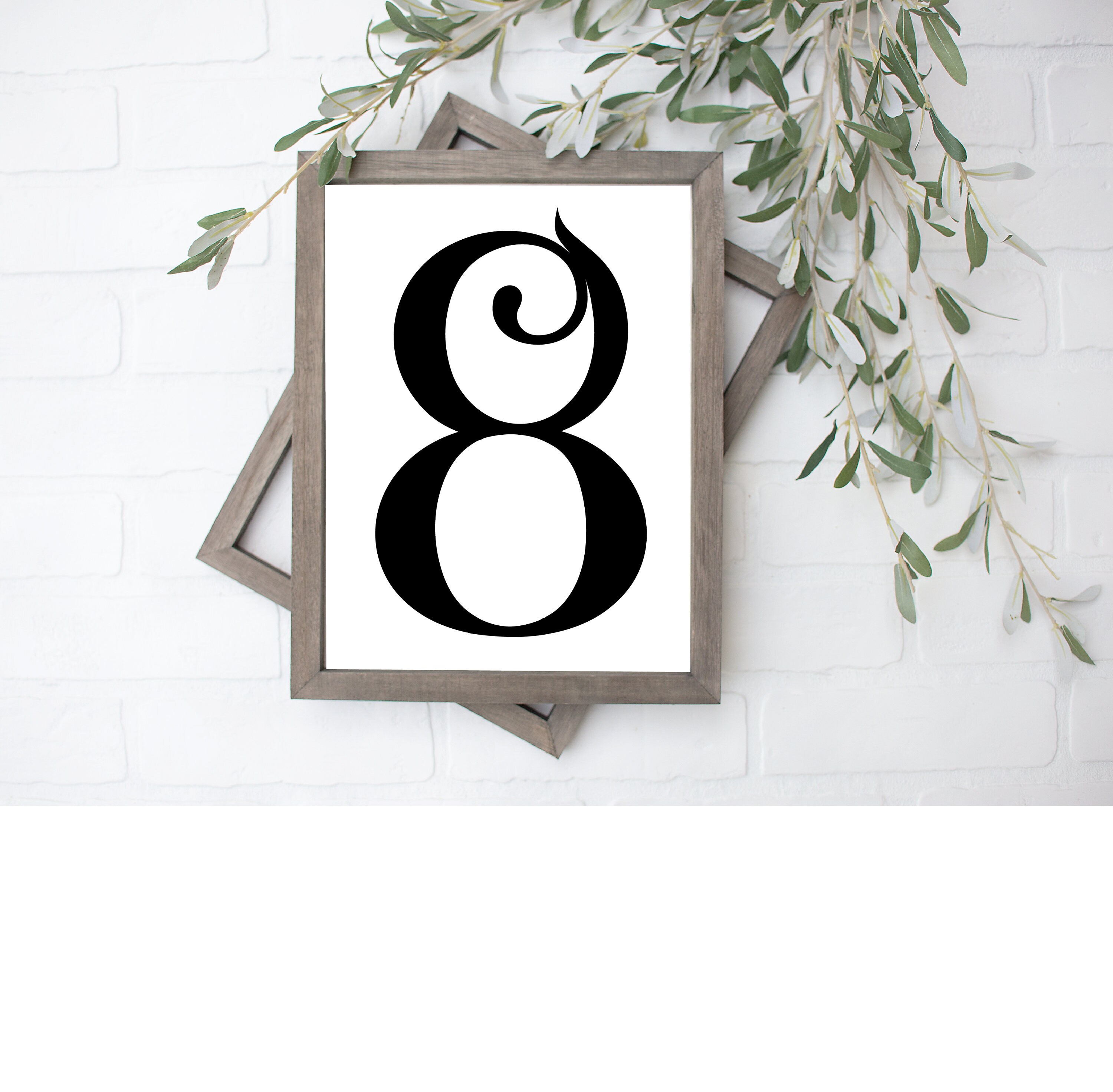 Printable Number 8 Sign digital download prints | Etsy