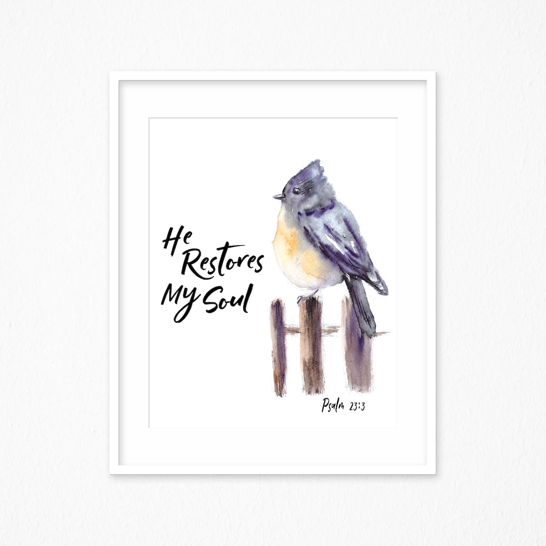 Bird Art Printable: Scripture Verse, French Farmhouse Decor (digital ...